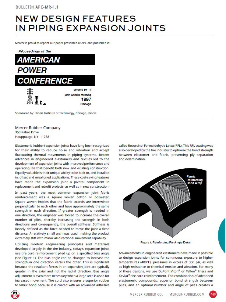 New Design Features in Piping Expansion Joints | Mercer Rubber