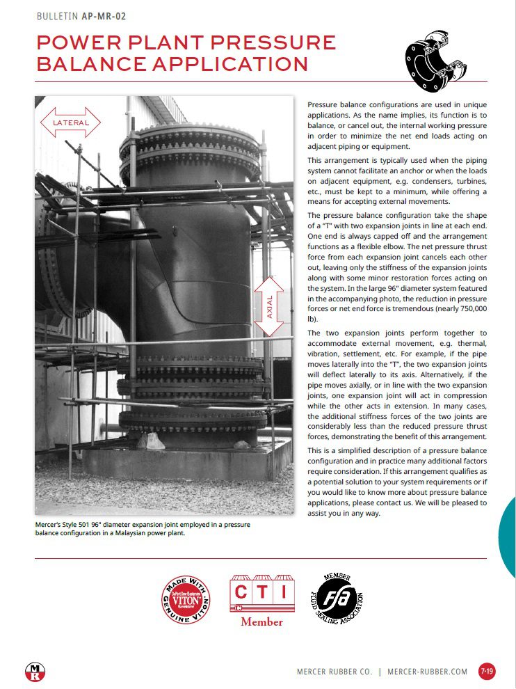 Power Plant Pressure Balance Application | Mercer Rubber