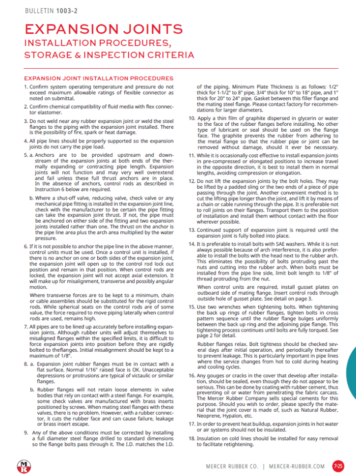 Technical Data | Mercer Rubber