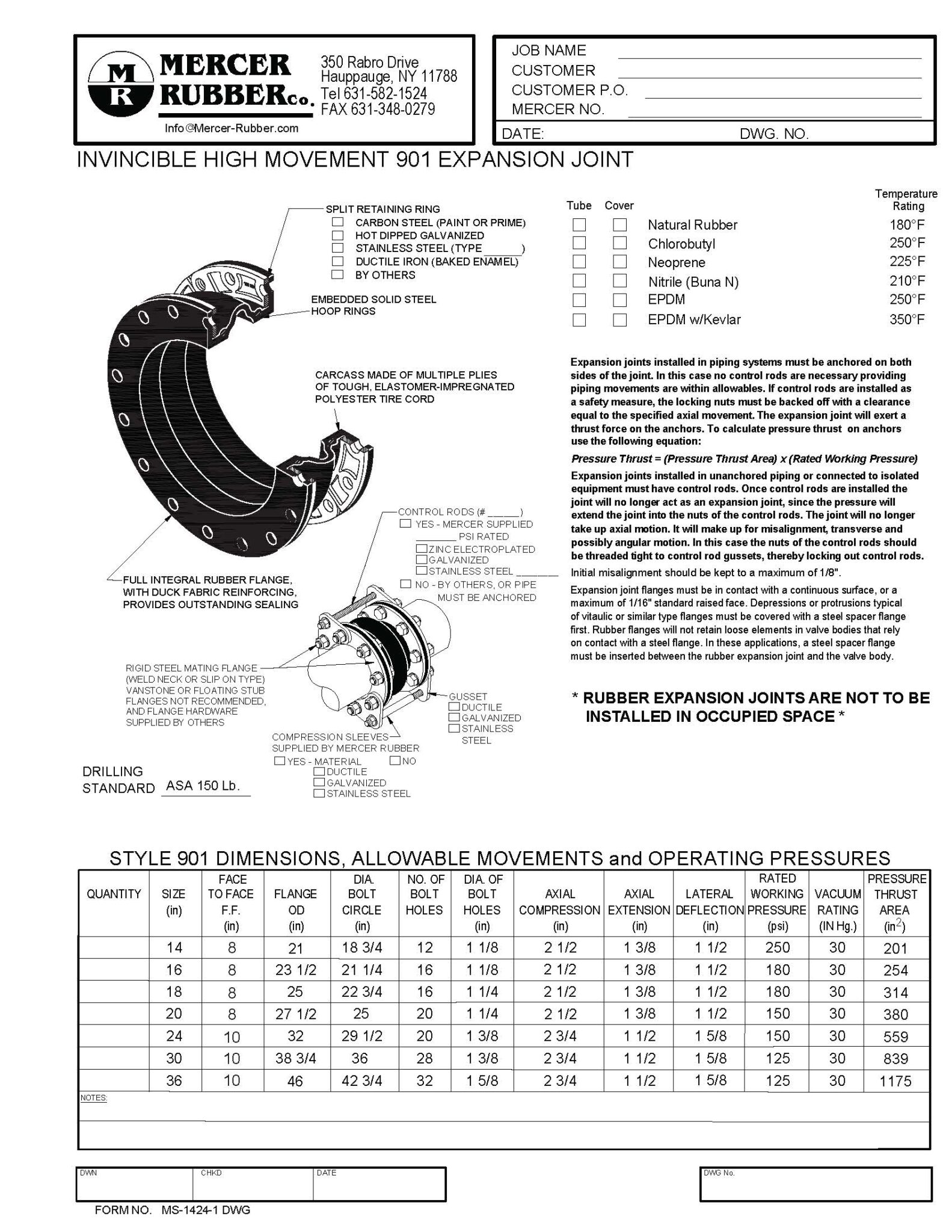 Style HT901 - Submittal | Mercer Rubber