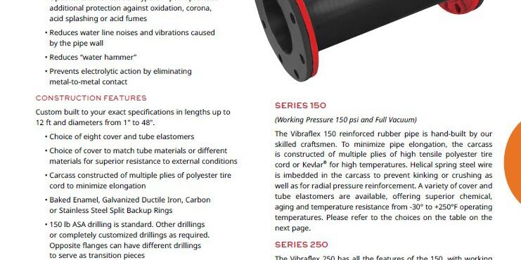 5.1 Mercer Vibraflex Reinforced Rubber Pipe - Series 150, HT150, 250 ...