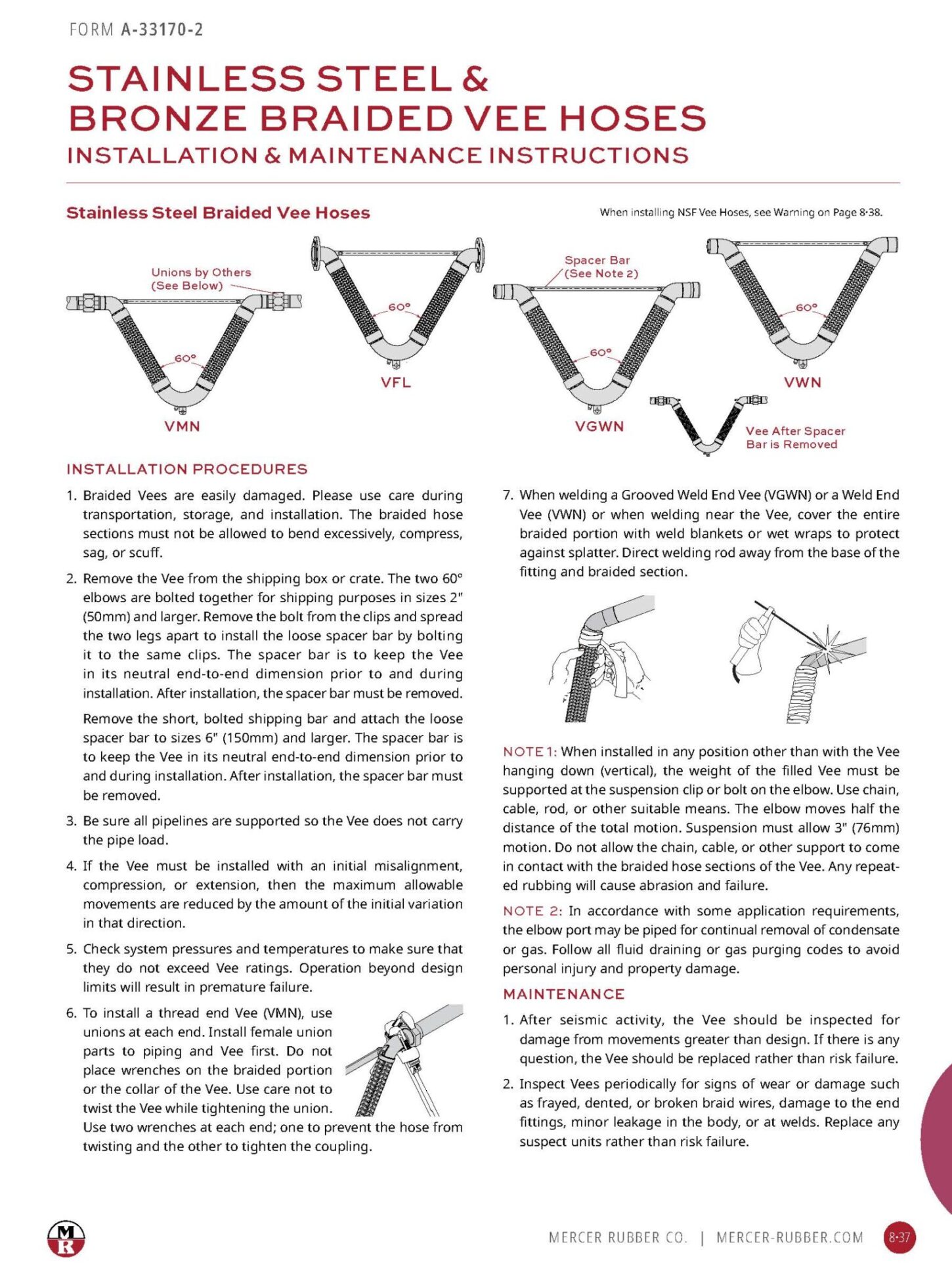 Install Procedures | Mercer Rubber