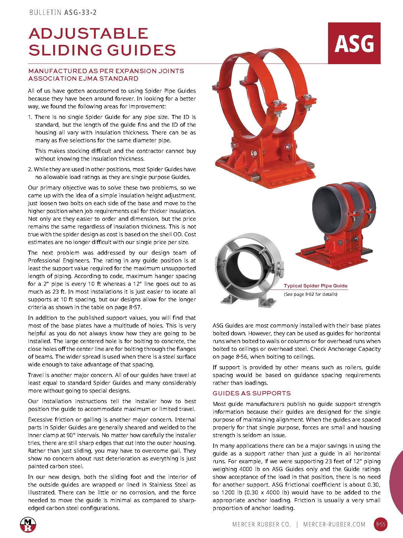 8.8 Adjustable Sliding Guides - ASG | Mercer Rubber