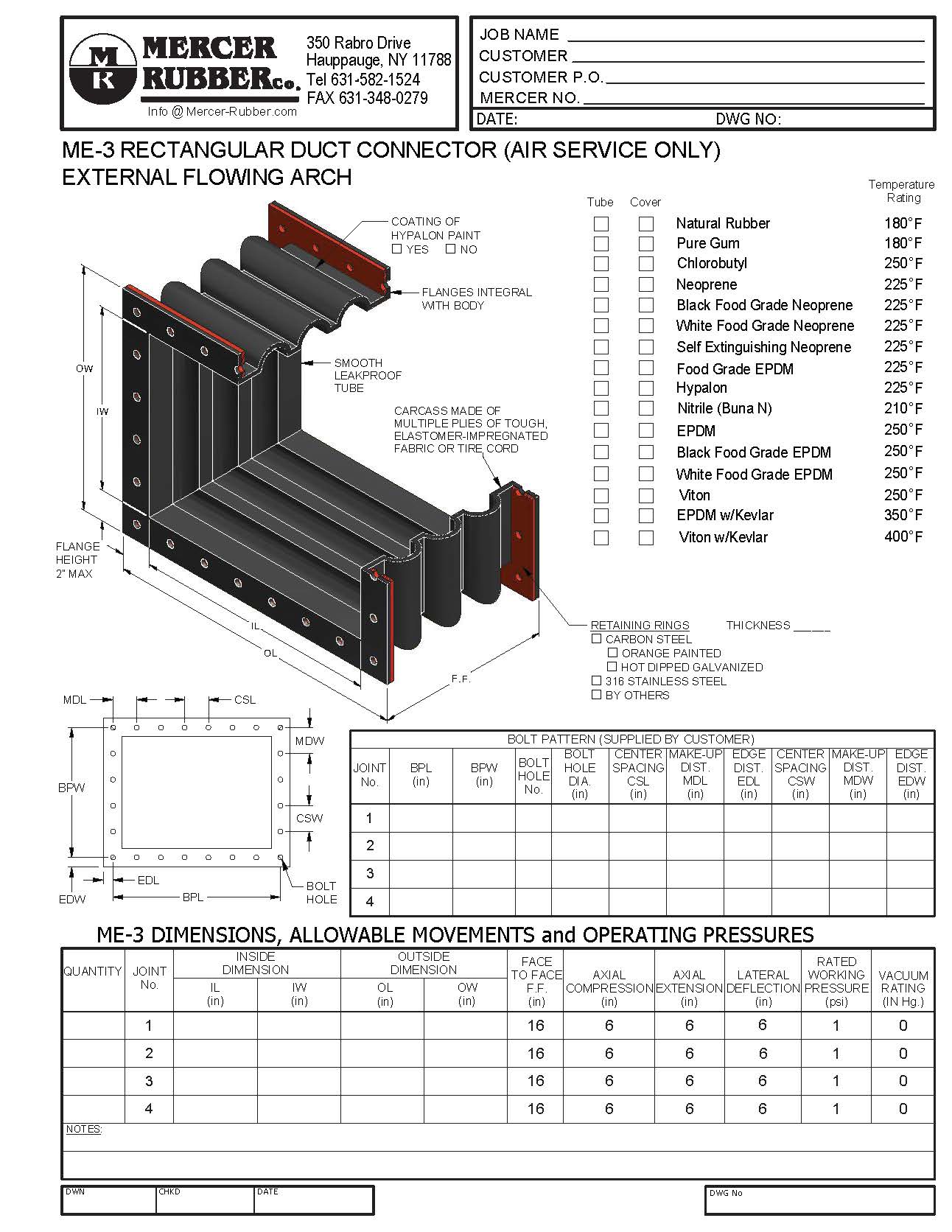 Style ME-3 - Submittal | Mercer Rubber